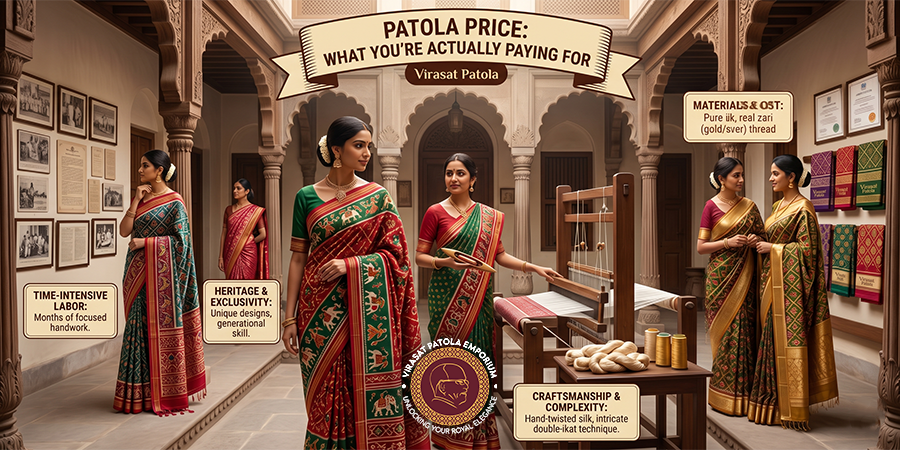 Patola Saree Price Guide – Why Original Patola is Expensive | Virasat ...
